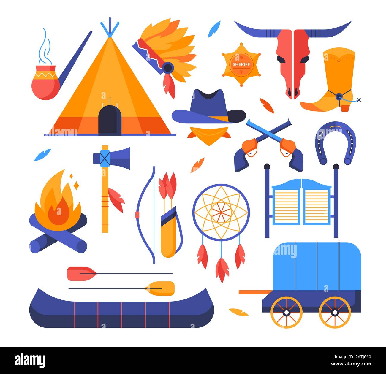 Cowboy elements wild western Cut Out Stock Images & Pictures - Alamy