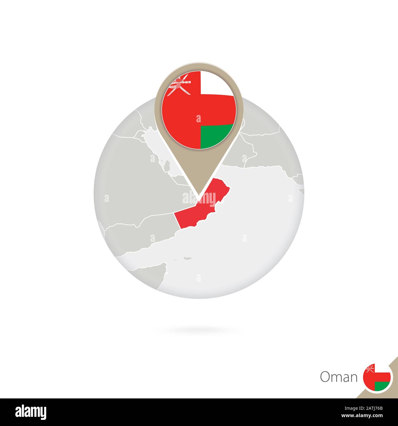 Oman map and flag in circle. Map of Oman, Oman flag pin. Map of Oman in ...