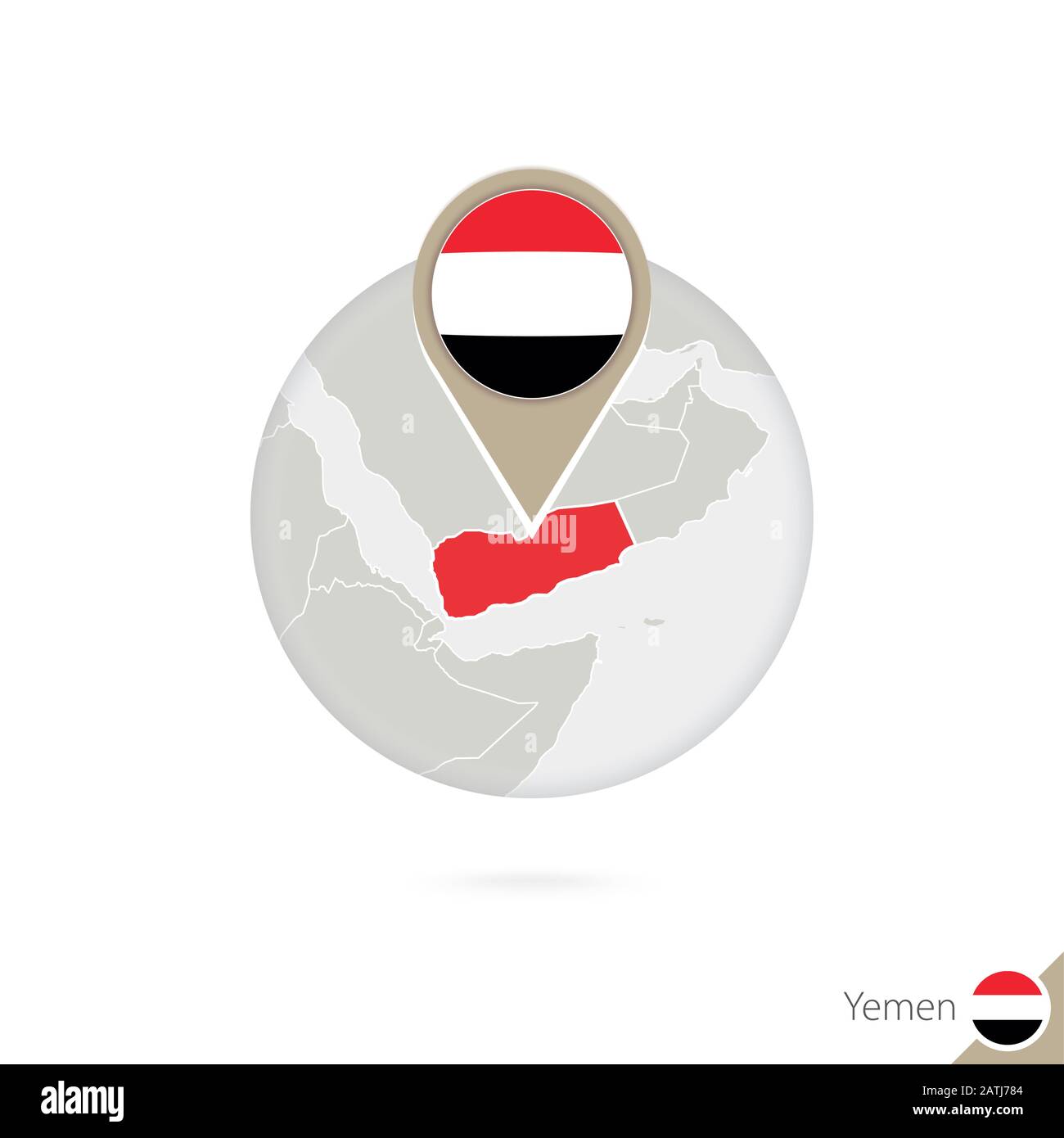 Yemen map and flag in circle. Map of Yemen, Yemen flag pin. Map of Yemen in the style of the ...