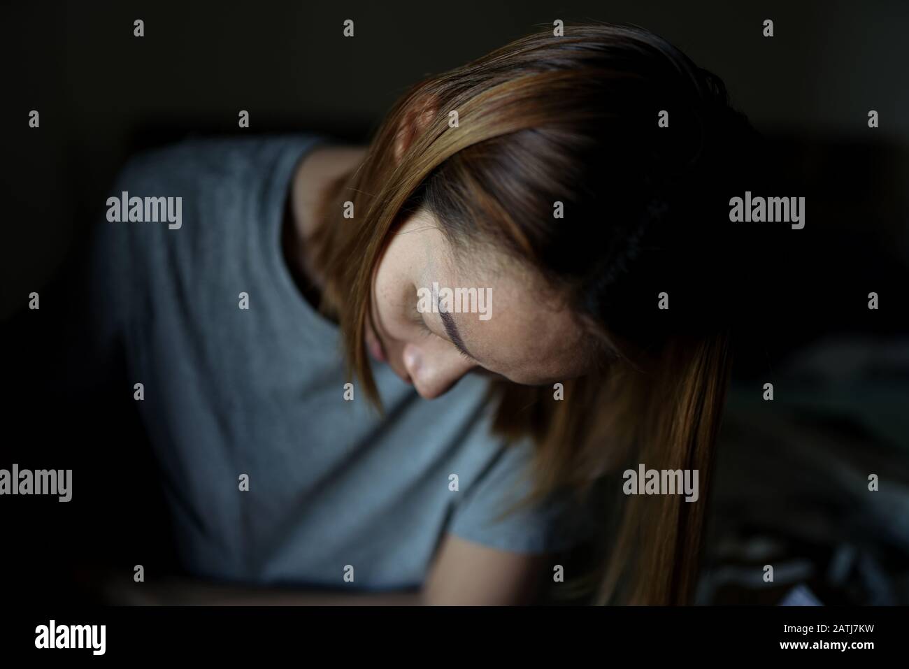 Thai girl sad hi-res stock photography and images - Alamy