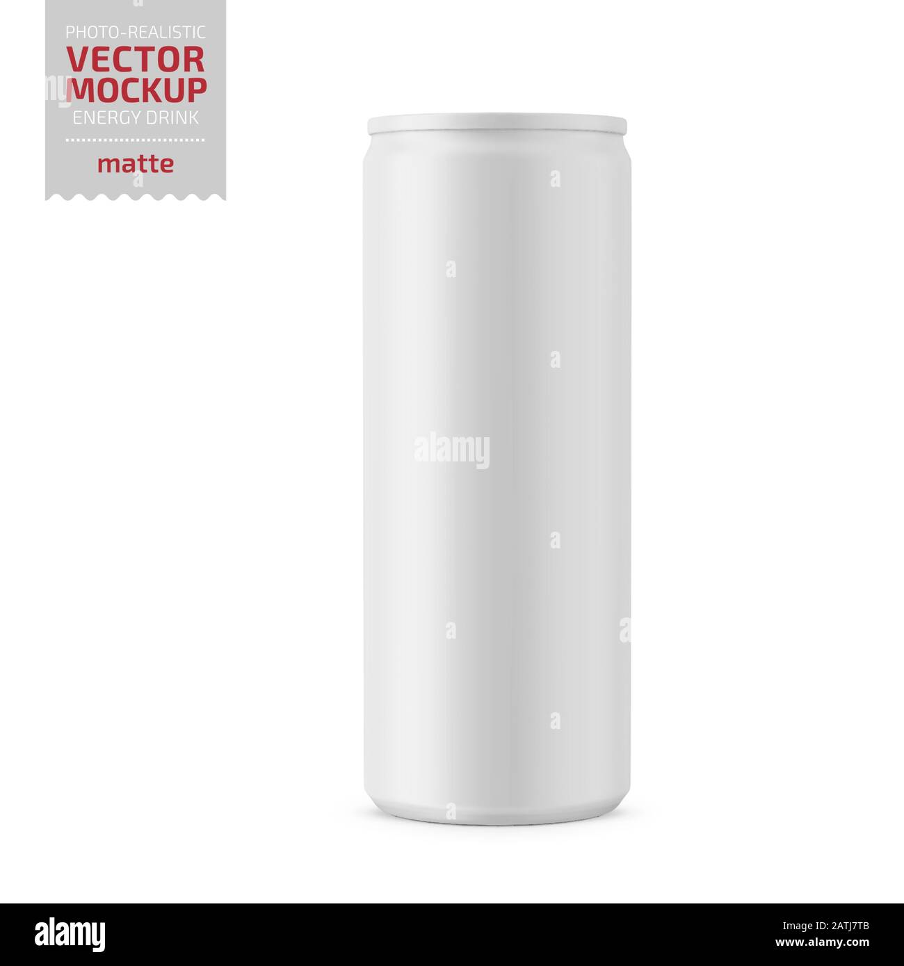 White matte energy drink can vector mockup Stock Vector Image & Art - Alamy
