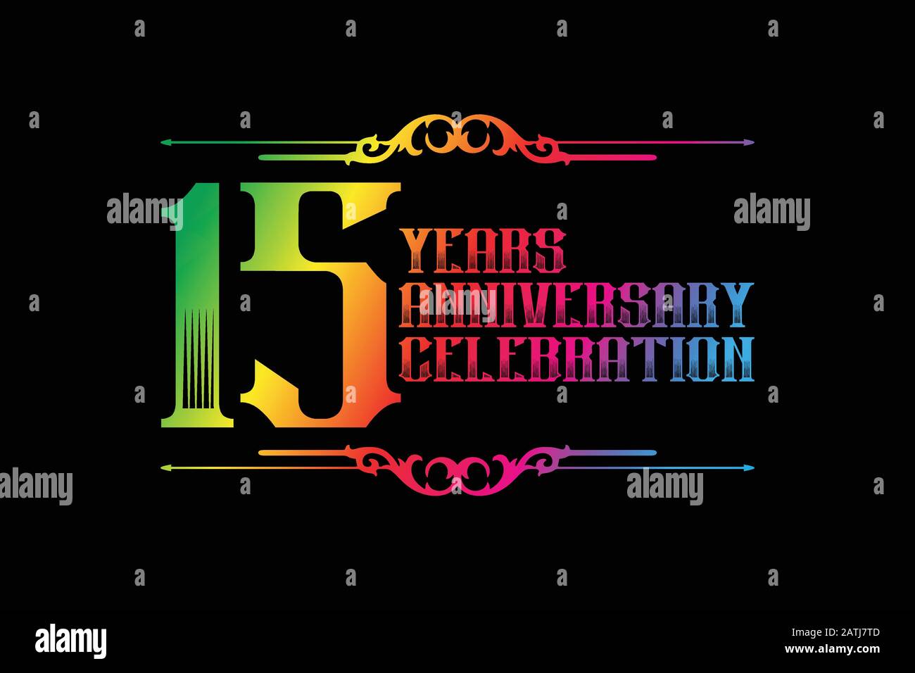 15th years anniversary logo template, Vector design birthday ...