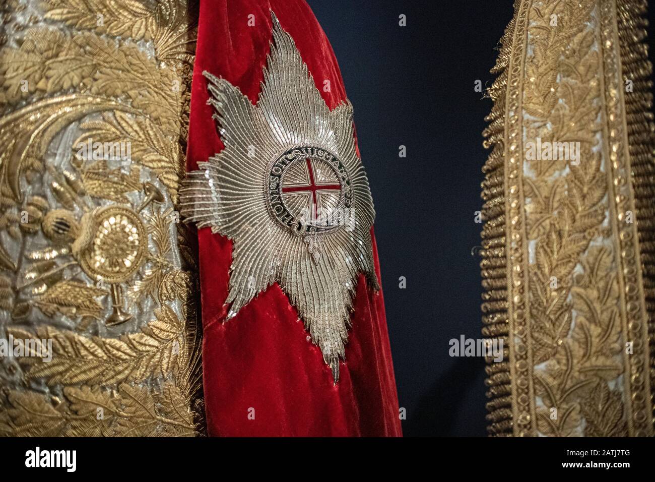 Detail of George IV Ceremonial Coronation robes showing the intricate ...