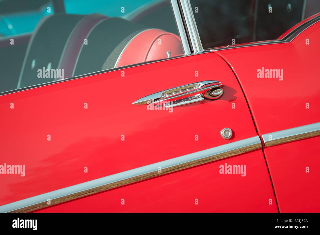 classic car door lever and panel circa 1960 Stock Photo - Alamy