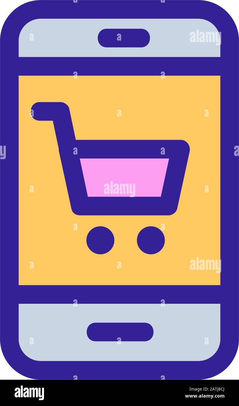 purchases from the phone icon vector. Isolated contour symbol ...