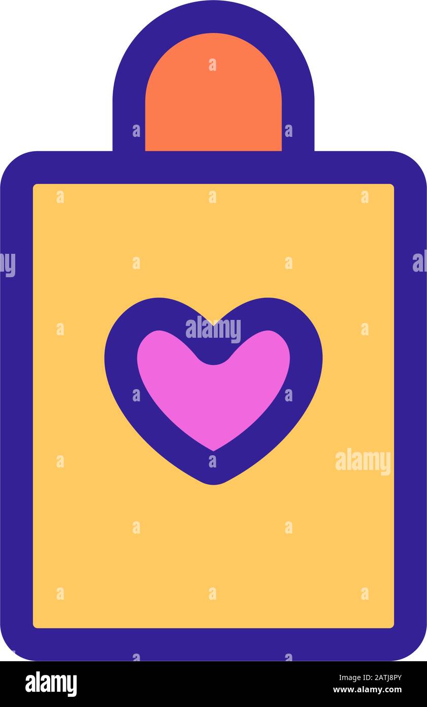 Package with shopping icon vector. Isolated contour symbol illustration ...