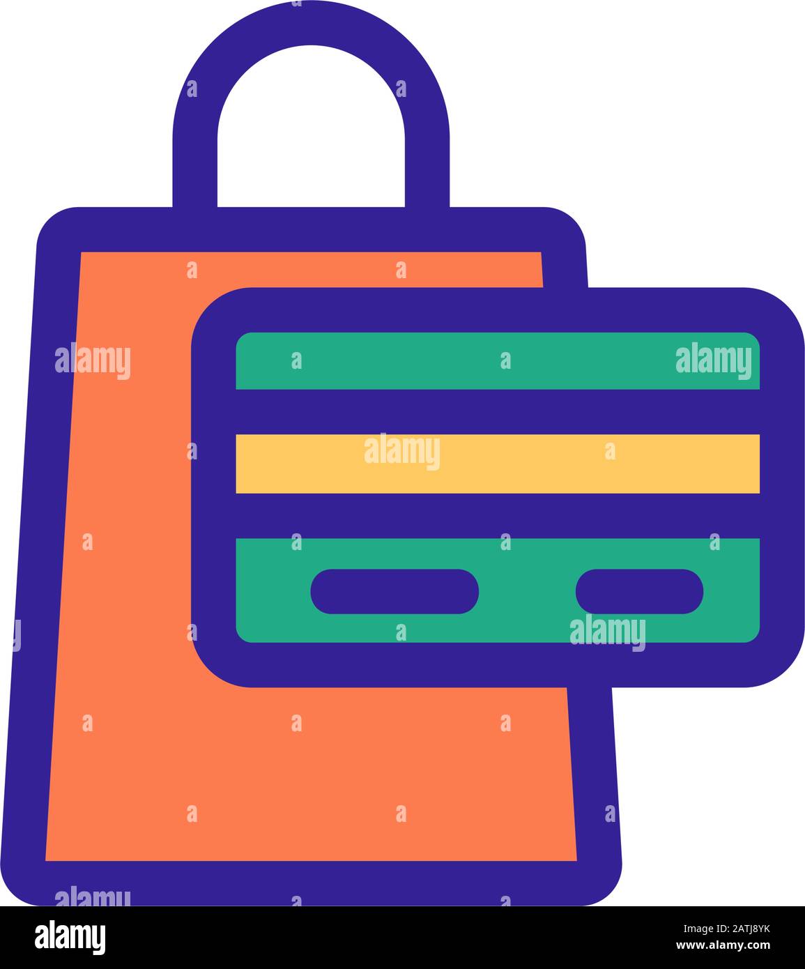 shopping and card icon vector. Isolated contour symbol illustration ...