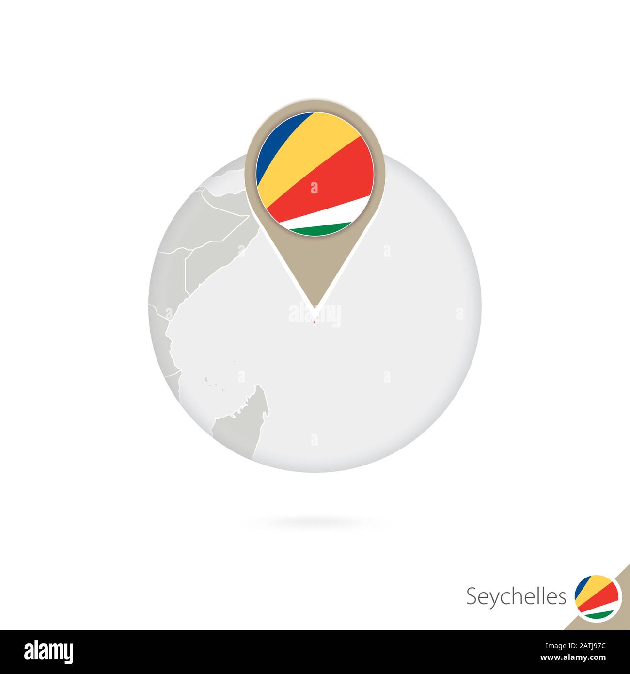 Seychelles map and flag in circle. Map of Seychelles, Seychelles flag pin. Map of Seychelles in ...