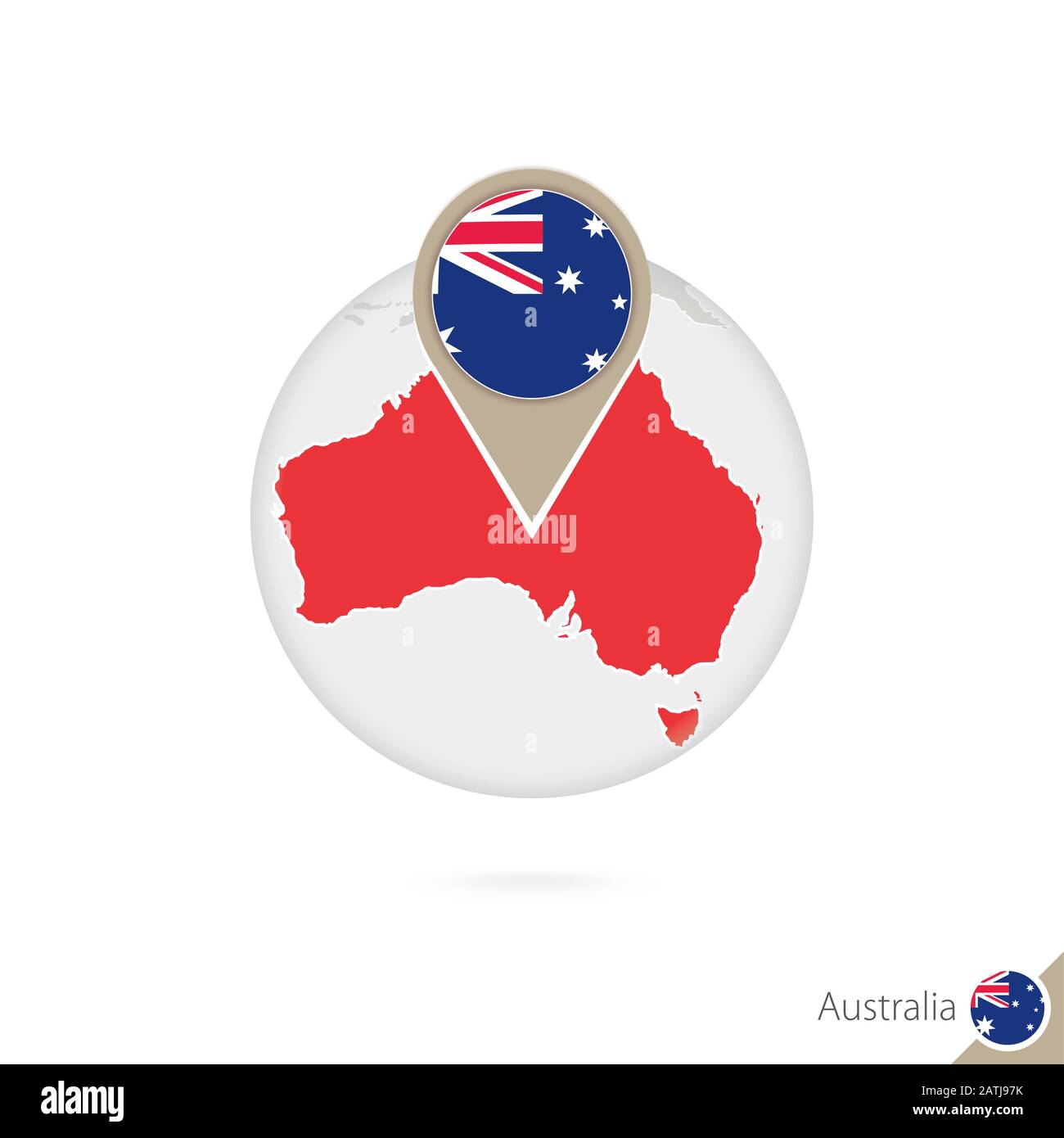 Australia map and flag in circle. Map of Australia, Australia flag pin ...