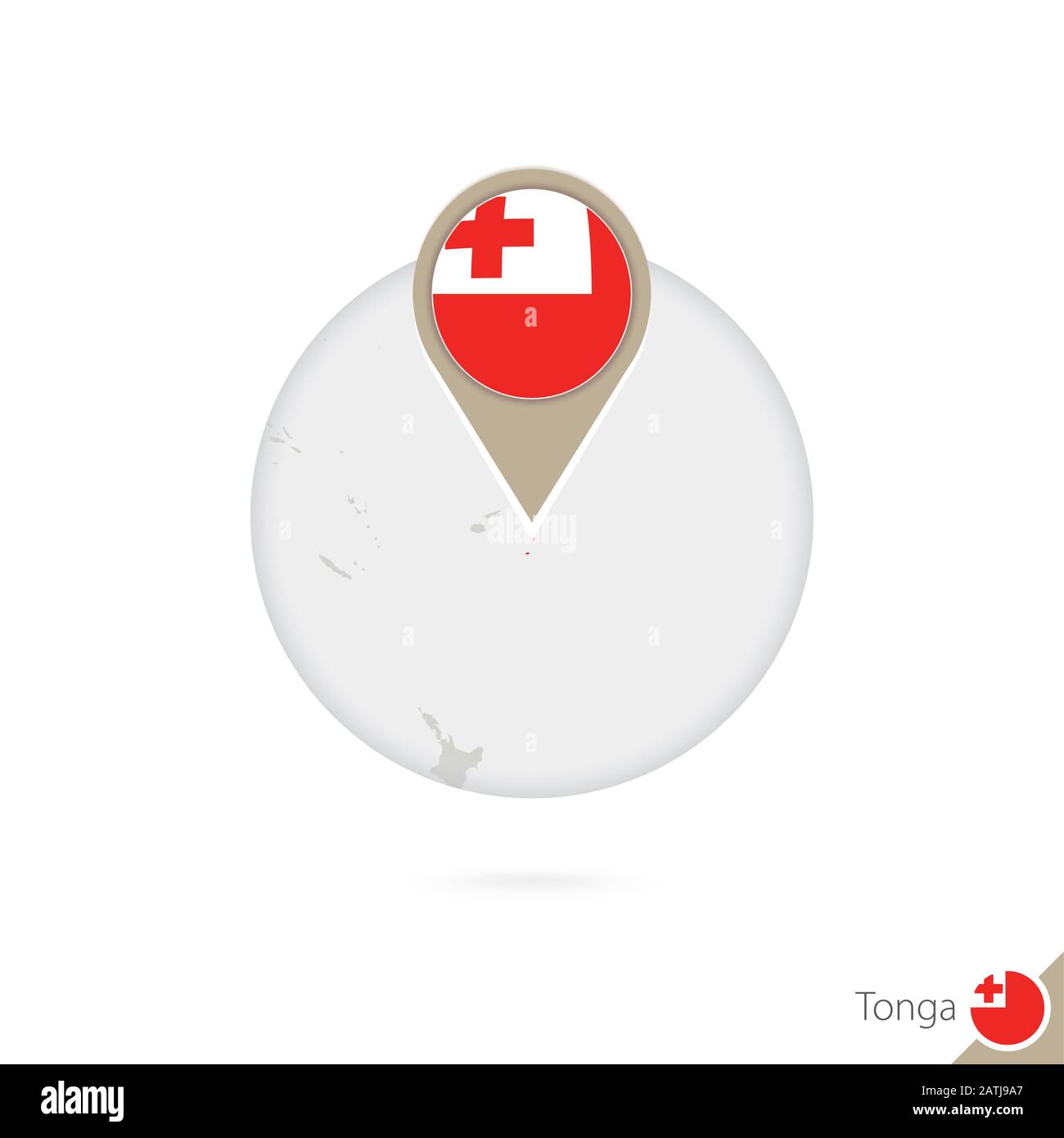 Tonga map and flag in circle. Map of Tonga, Tonga flag pin. Map of ...