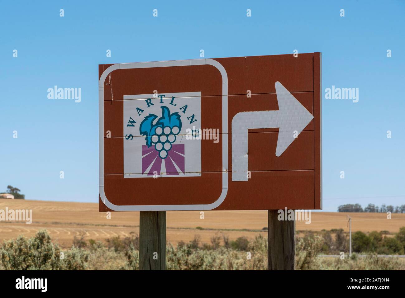 Moorrreesburg, South Africa. Dec 2019. Brown tourist road signs for the ...