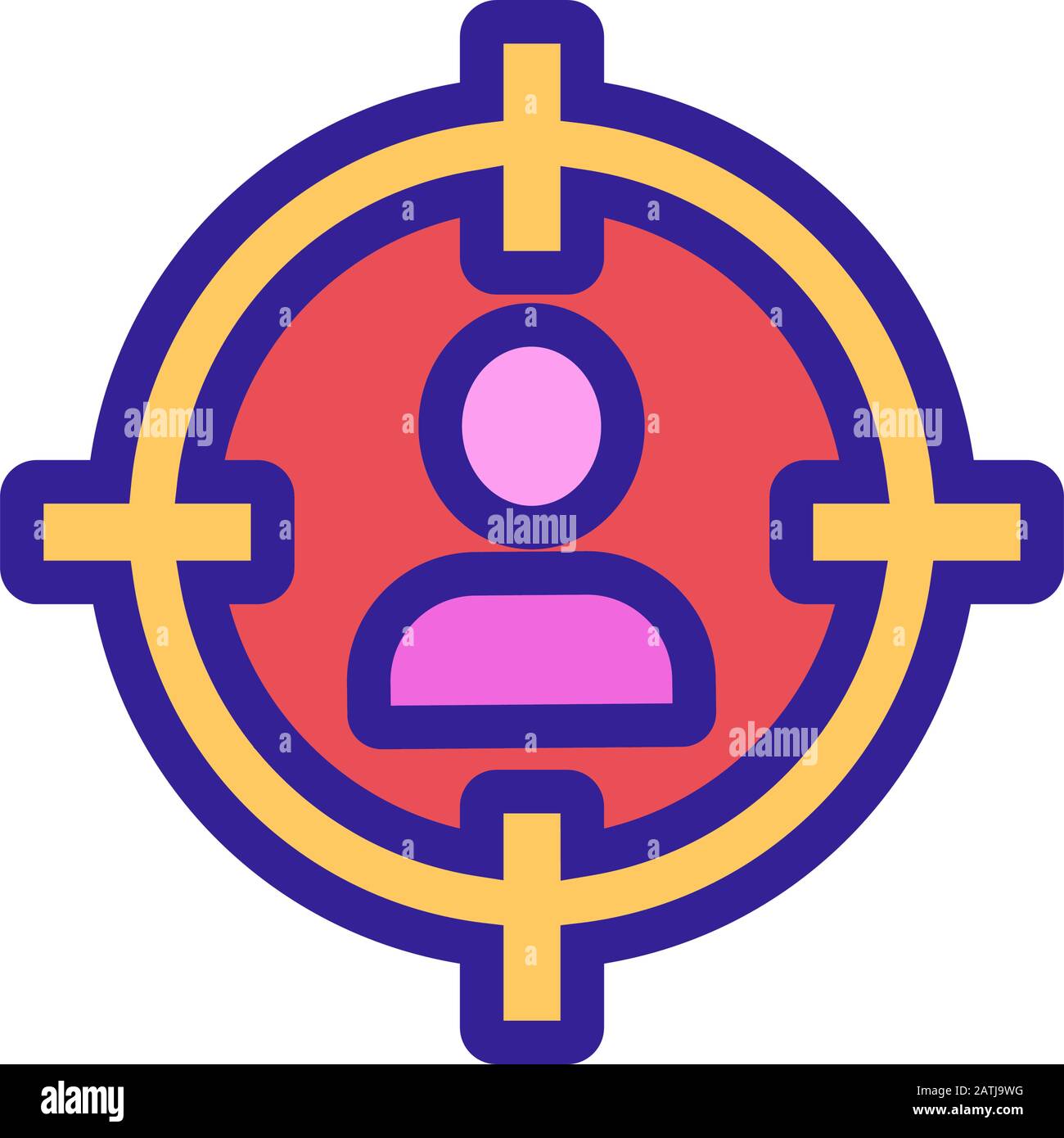 man at gunpoint icon vector. Isolated contour symbol illustration Stock ...