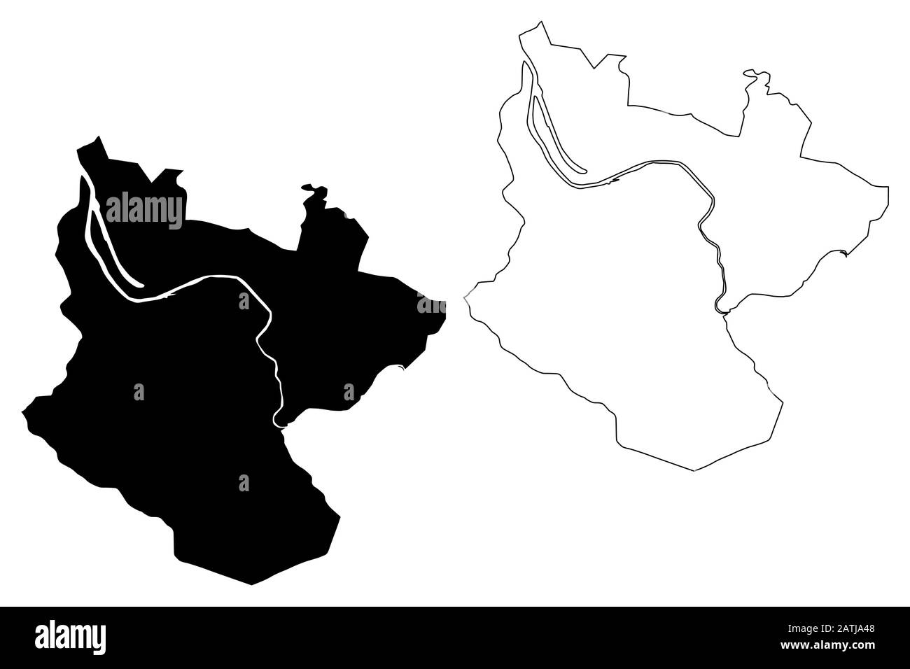 Bilbao City (Kingdom of Spain, Basque Country) map vector illustration ...
