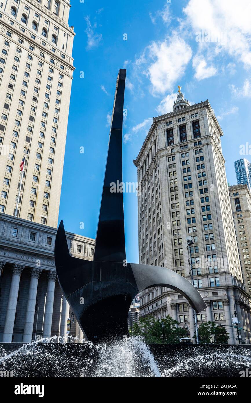 New York City, USA - August 2, 2018: Monument called Triumph of the ...