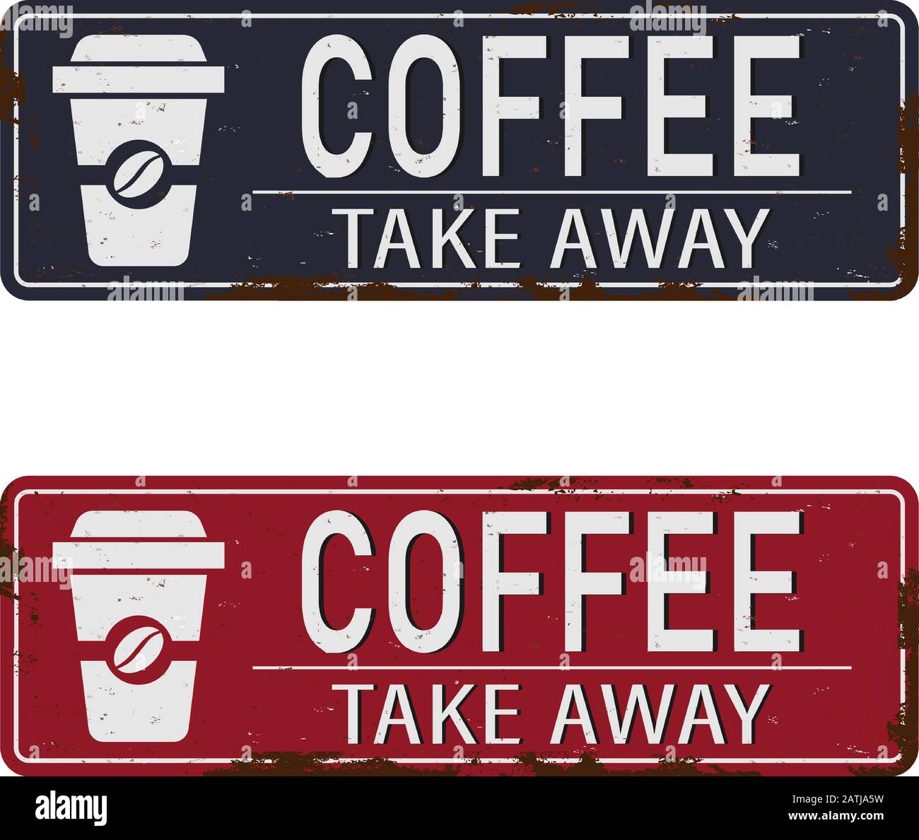 Coffee Take Away vintage sign vector illustration Stock Vector Image ...