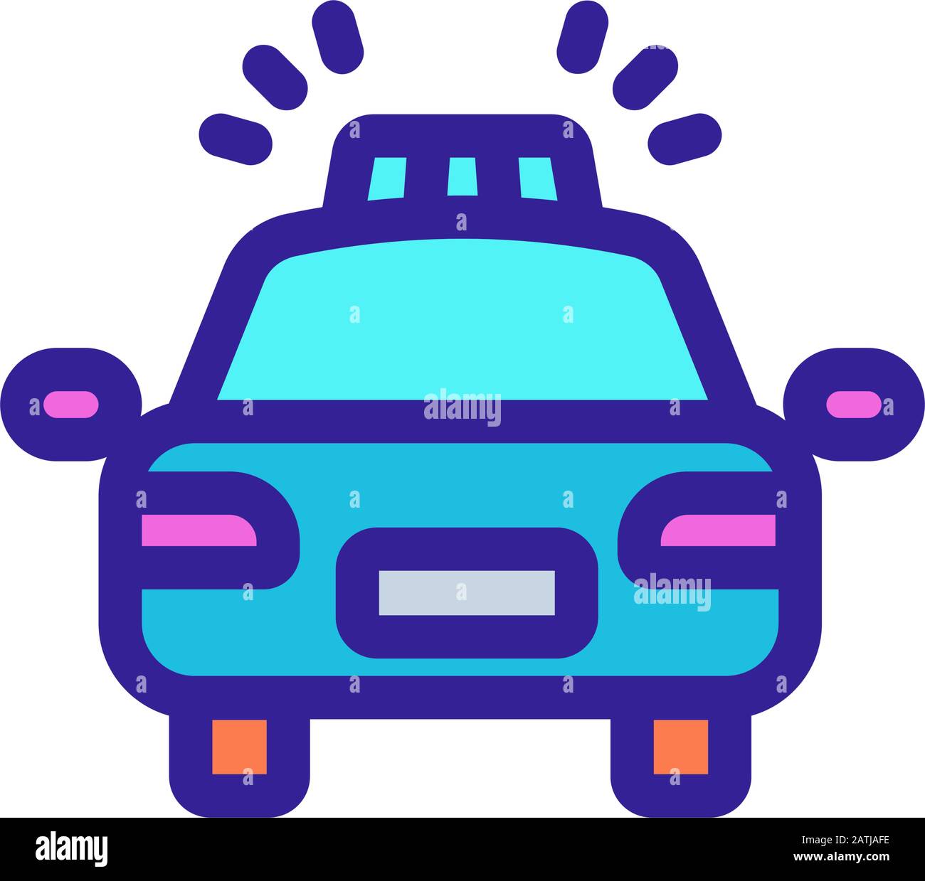 Police car icon vector. Isolated contour symbol illustration Stock ...
