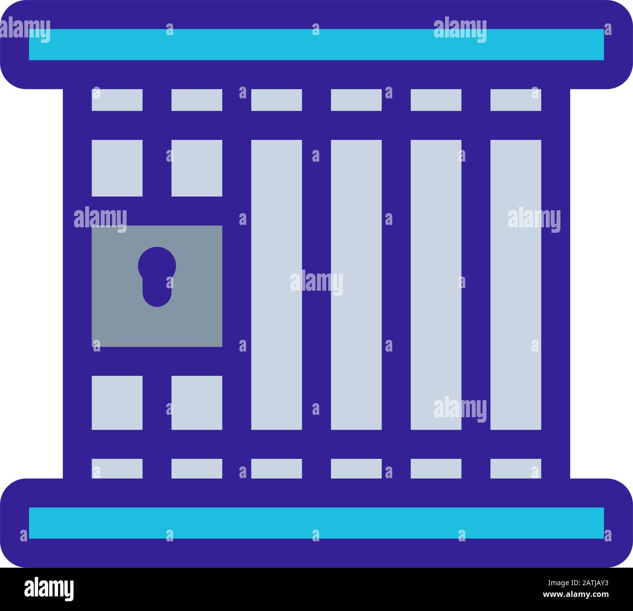Prison cell icon vector. Isolated contour symbol illustration Stock ...