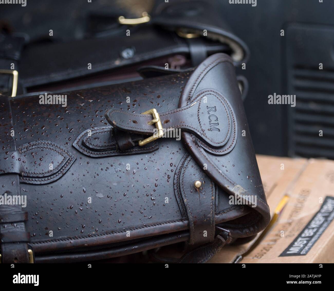 monogramed gunslip for a shotgun Stock Photo - Alamy