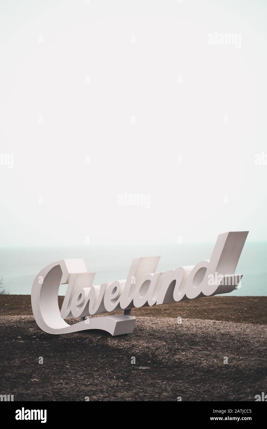 Cleveland Scripts Sign Stock Photo - Alamy