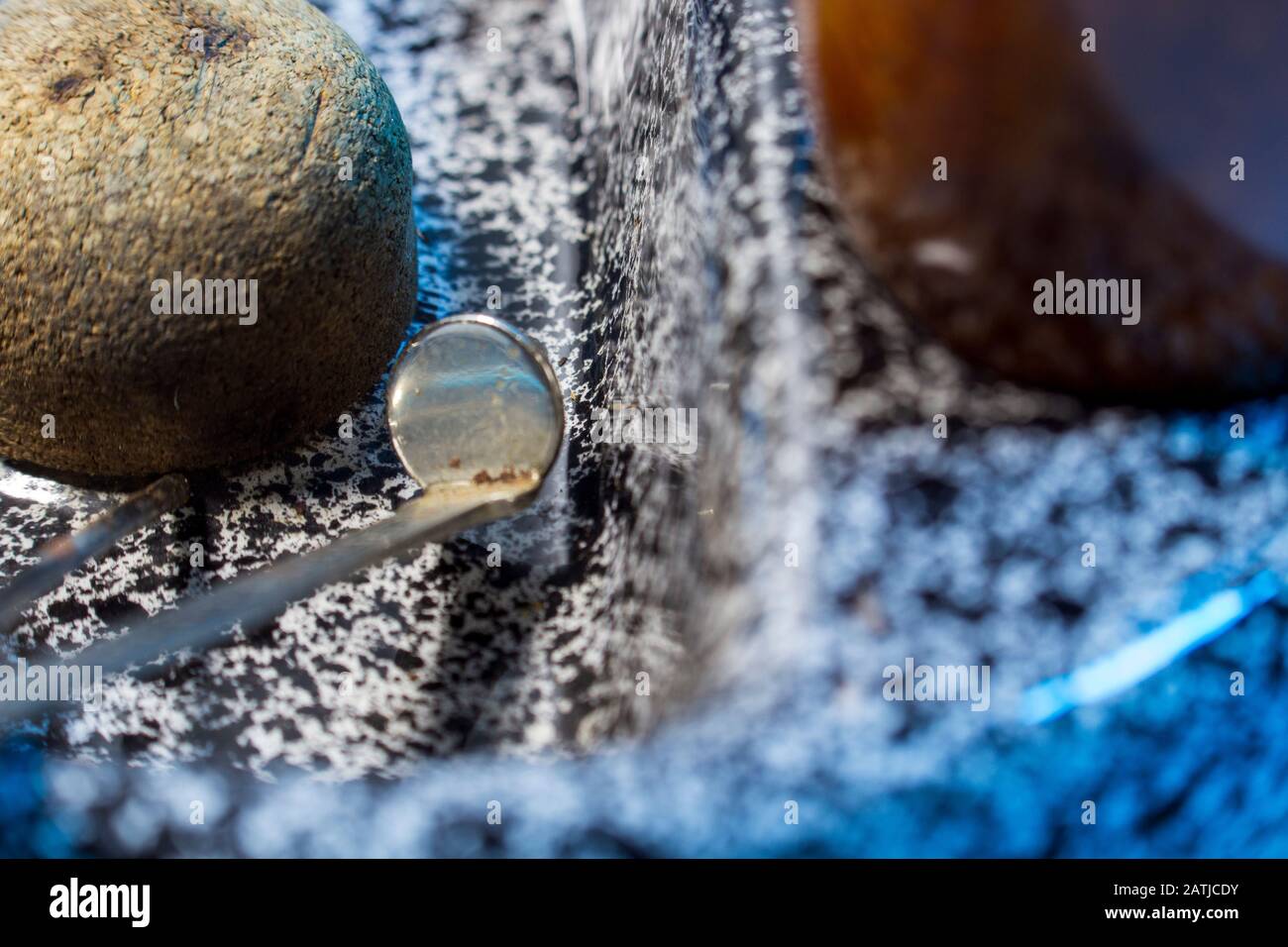 Macro picture ashtray with cleaner and pipe wiper Stock Photo - Alamy