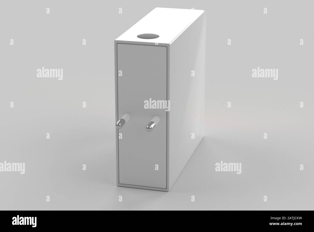Electrical adapter to USB port on a white background rear view 3d ...