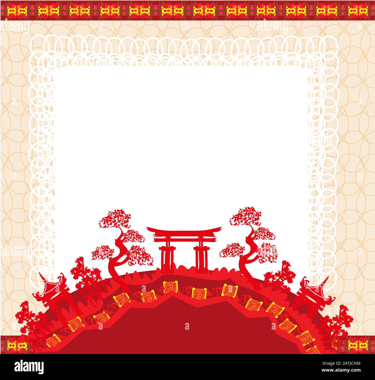 Elegant frame with Chinese temple Stock Photo - Alamy