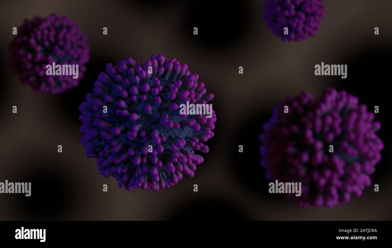 3D Rendering of contagious HIV AIDS, Flur or Coronavirus 3d render ...