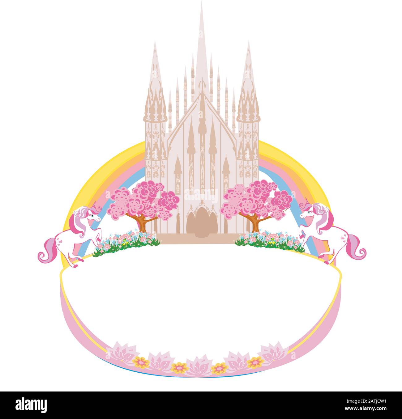 Beautiful fairytale castle frame Stock Photo - Alamy