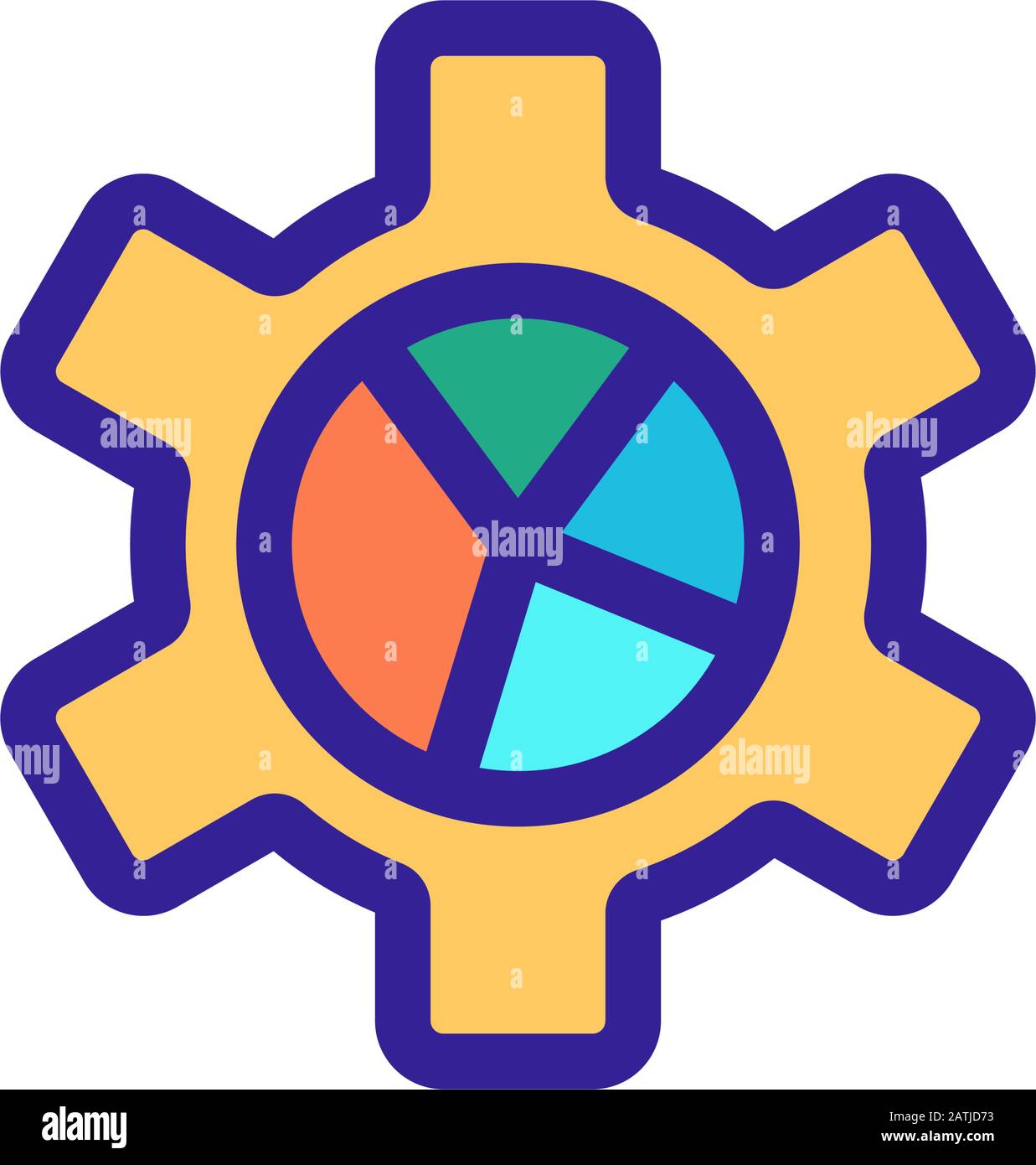 Set up the chart icon vector. Isolated contour symbol illustration ...