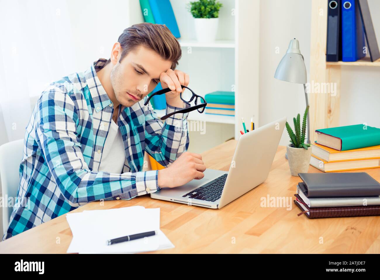 Young man having problems hi-res stock photography and images - Alamy