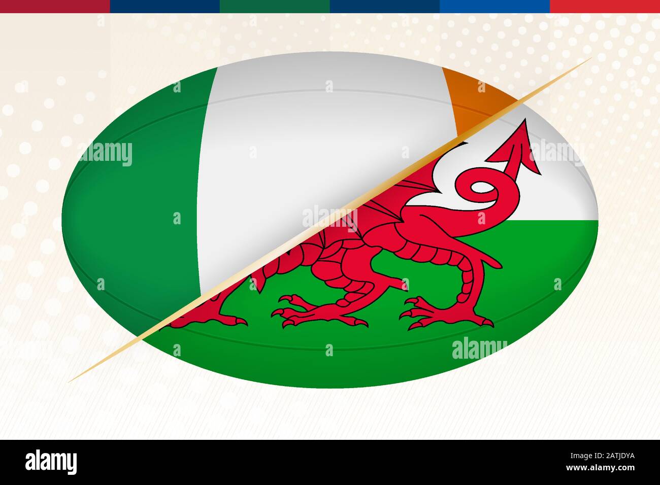 Ireland versus Wales, concept for rugby tournament. Vector flags ...