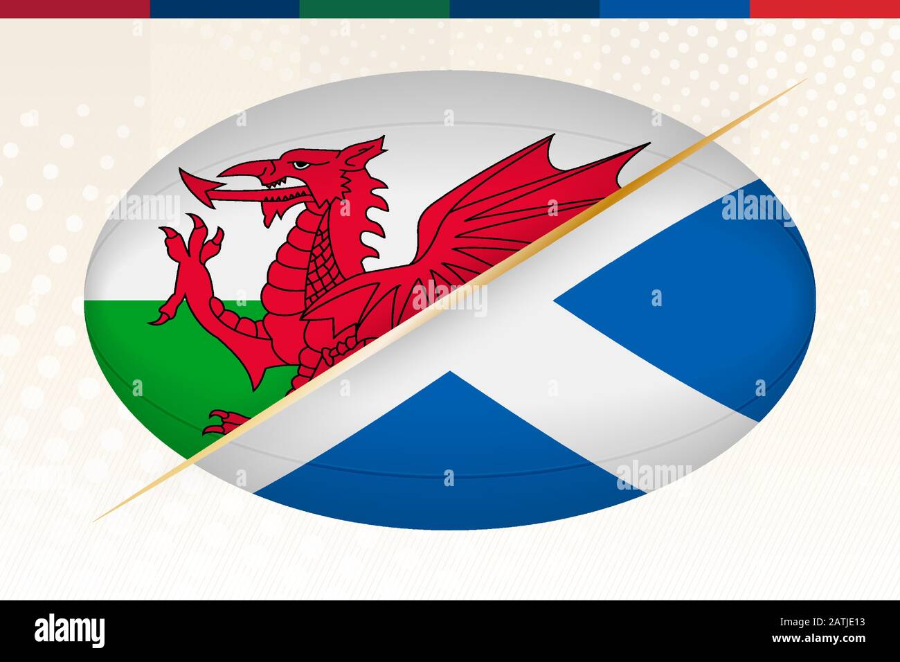 Wales versus Scotland, concept for rugby tournament. Vector flags ...