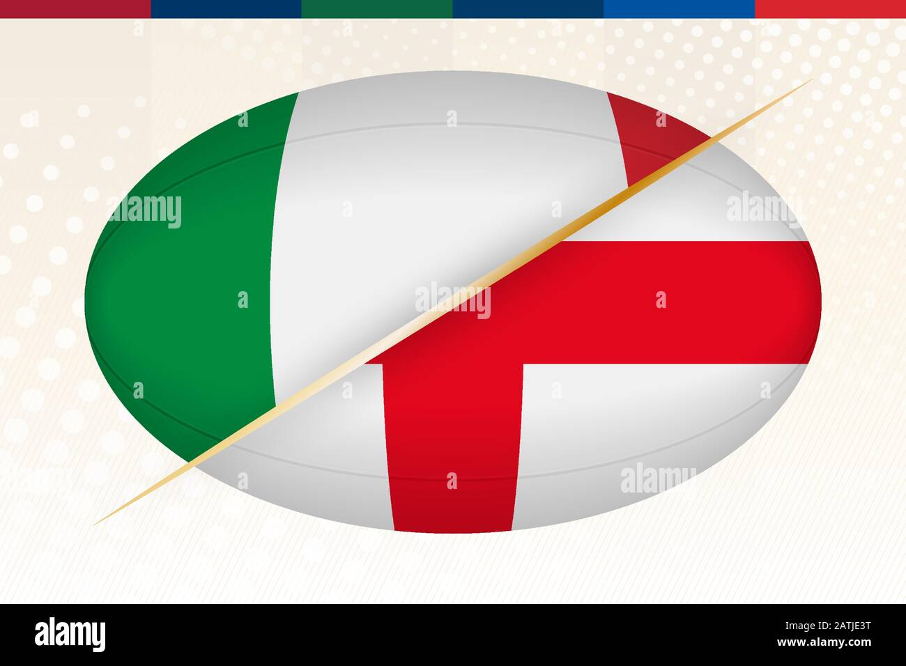 Italy versus England, concept for rugby tournament. Vector flags ...