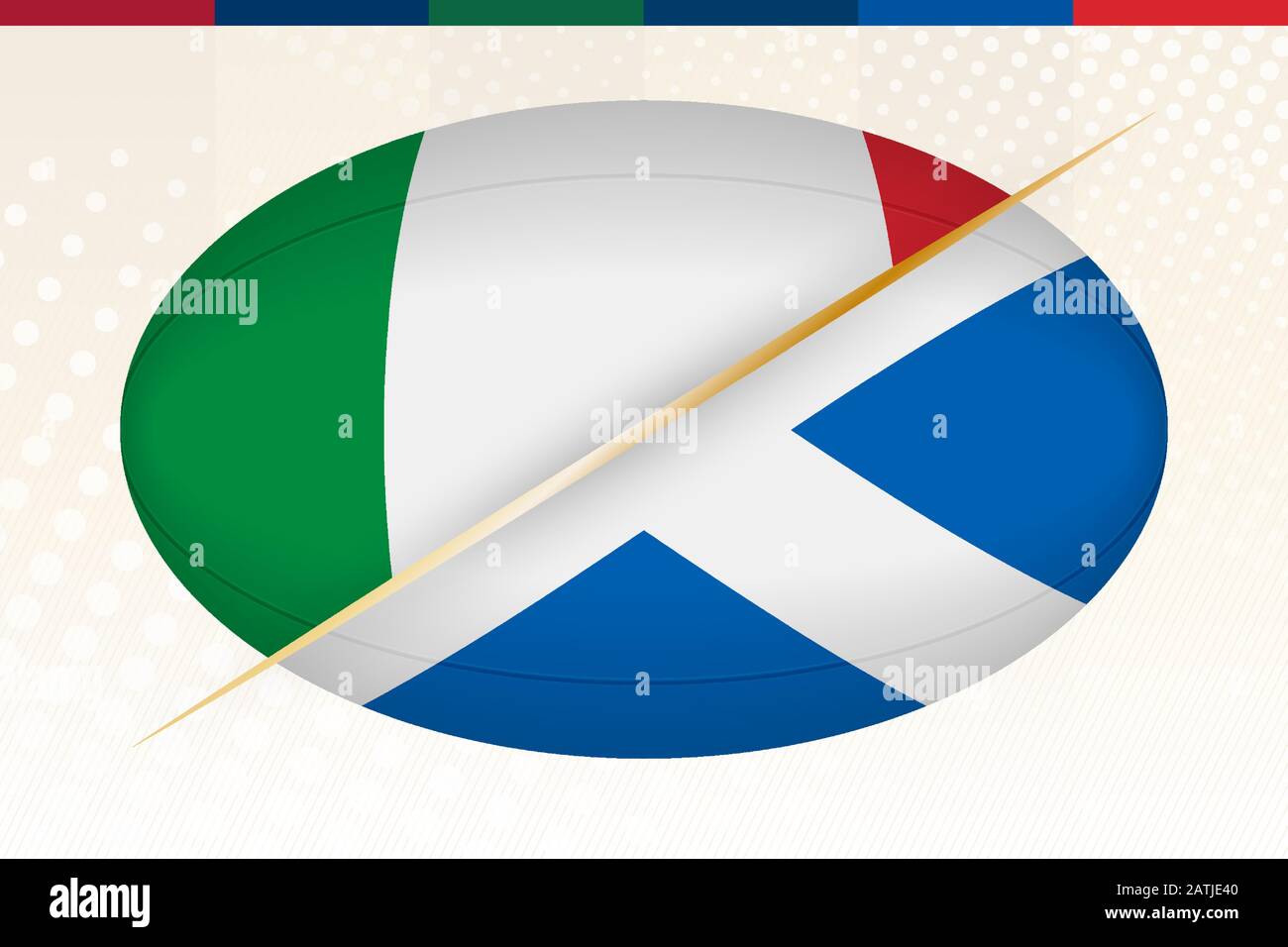 Italy versus Scotland, concept for rugby tournament. Vector flags ...