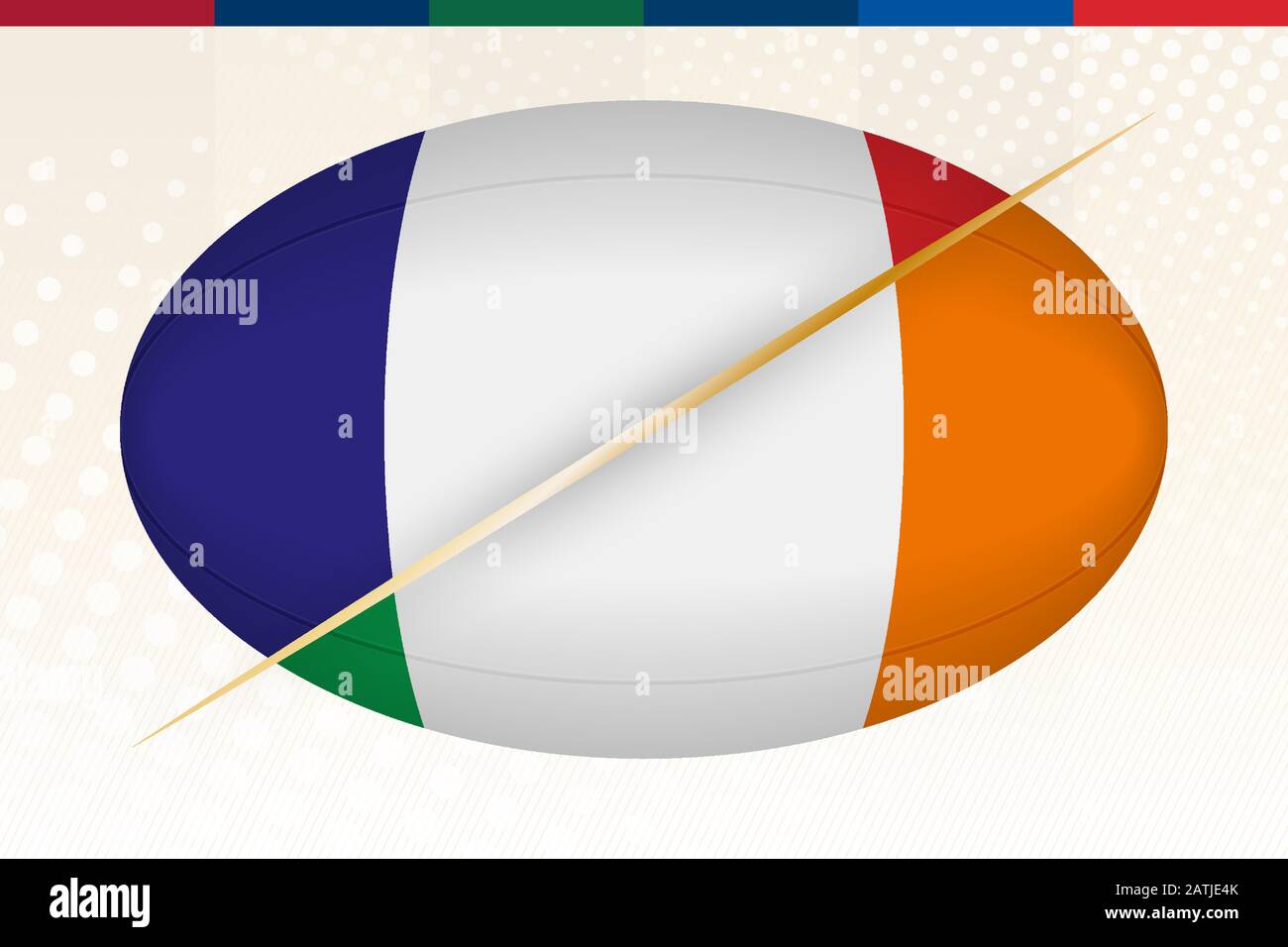 France versus Ireland, concept for rugby tournament. Vector flags ...