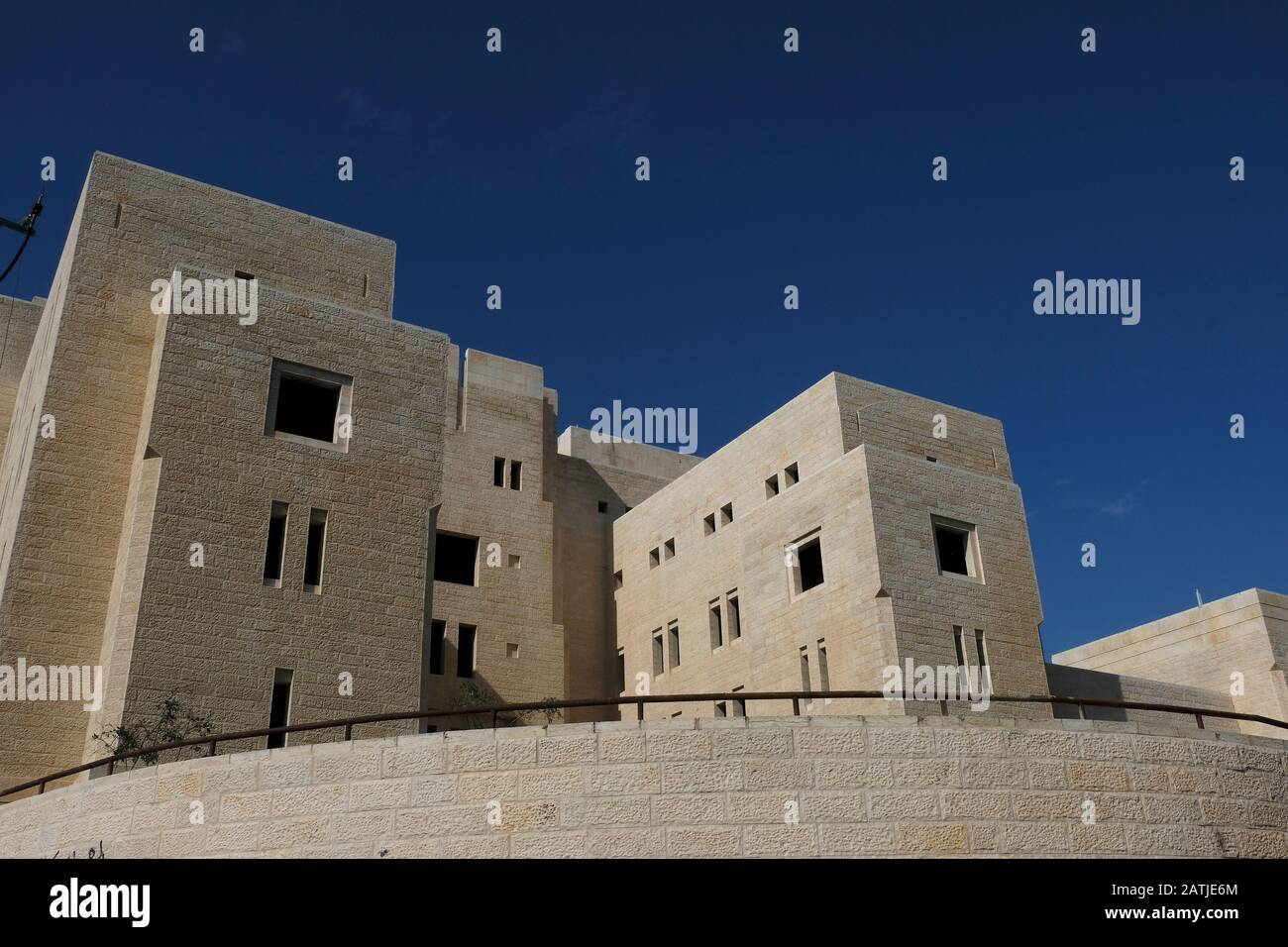 The abandoned and unfinished Palestinian parliament building stands ...