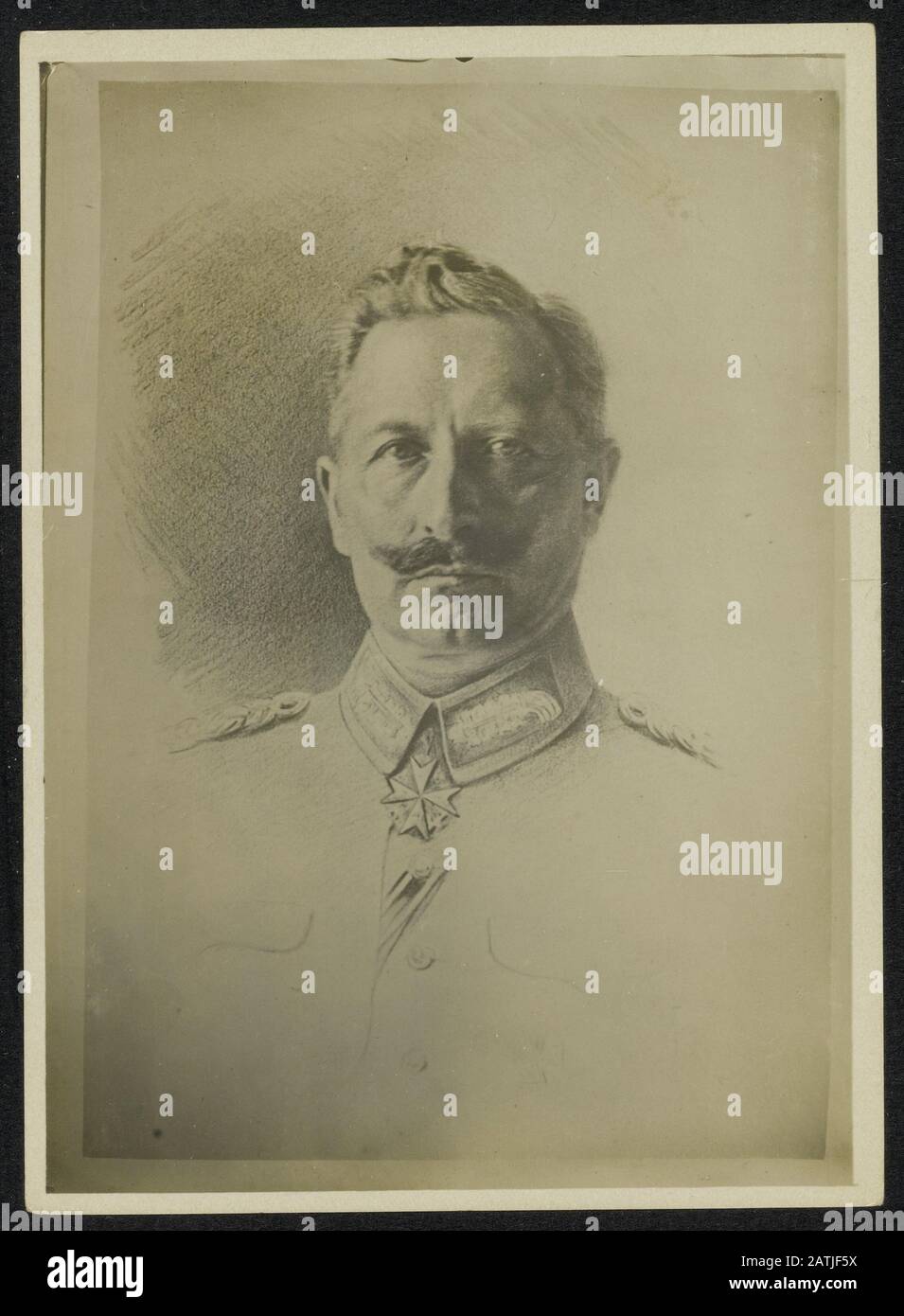 Description: Signed portrait of Kaiser Wilhelm II in military uniform ...