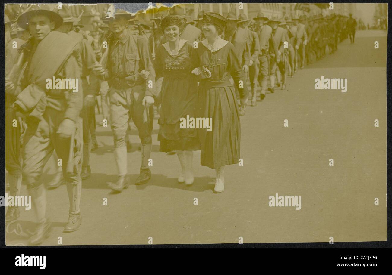 Description: The 69th regiment leaves for battle. Date: {1914-1918 ...