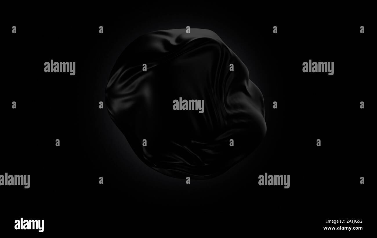 3d illustration of black abstract sphere silhouette shape with soft ...