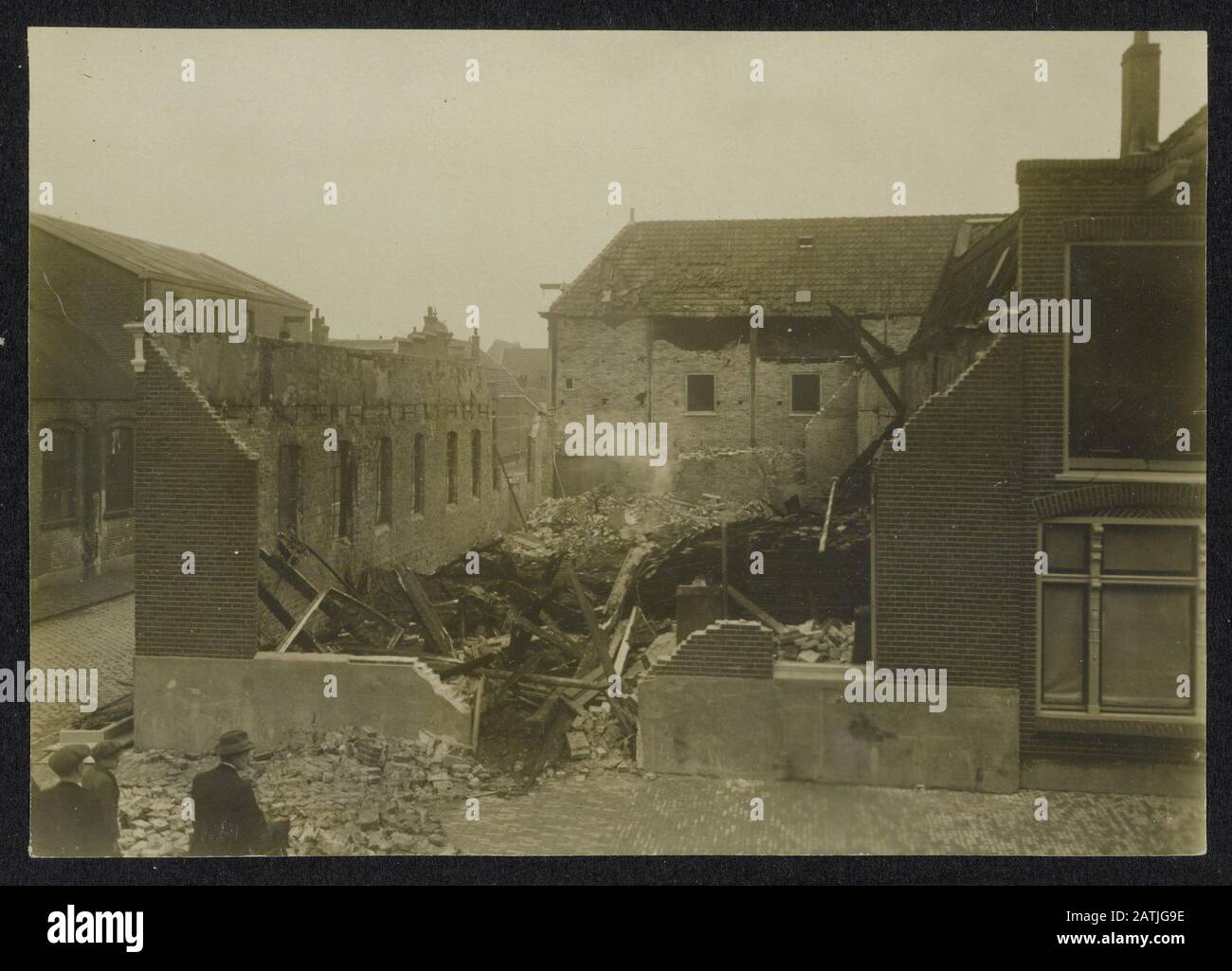Description: Collapsed building after a bombing Date: {1914-1918 ...