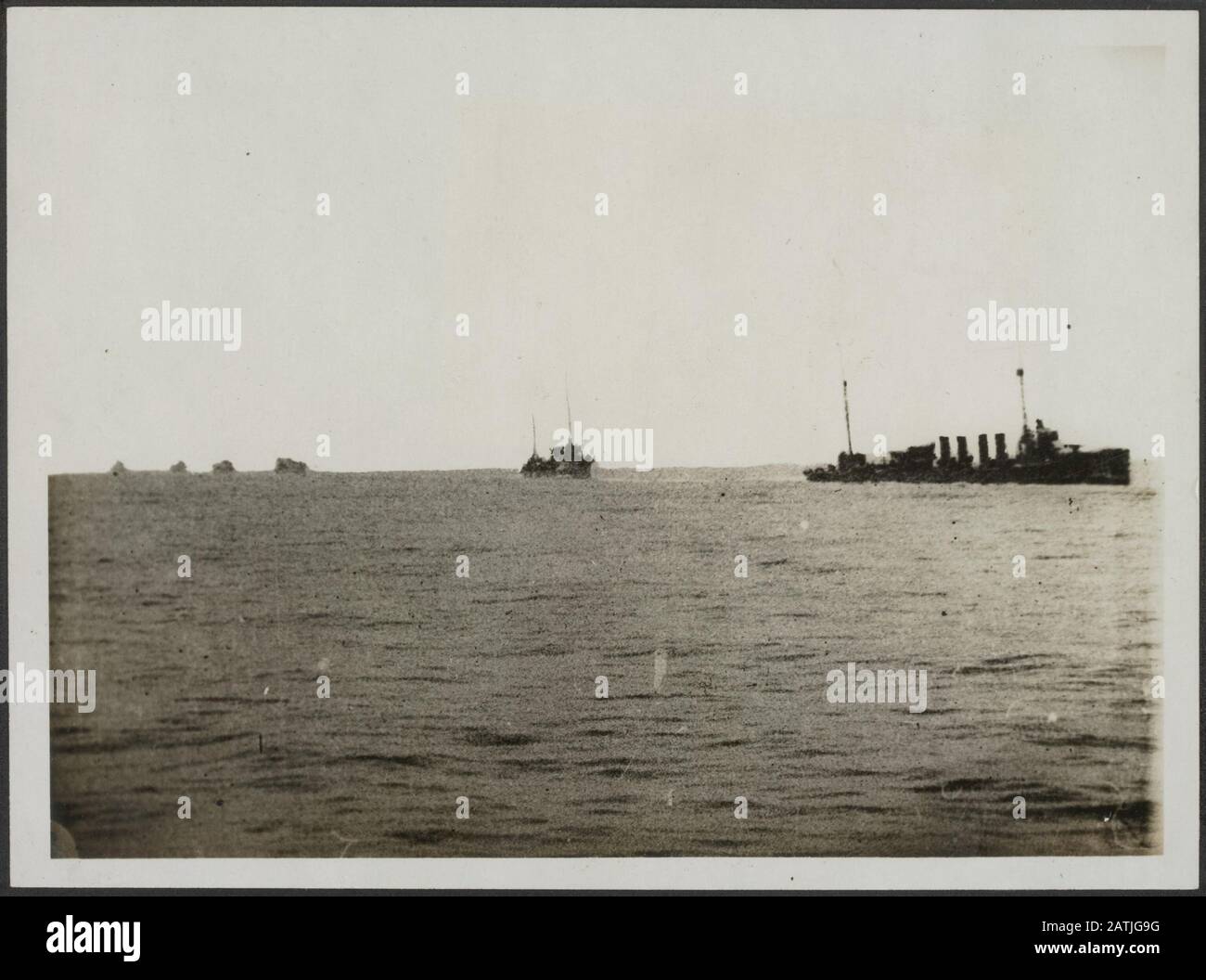 Official photograph scenes of arrival or US destroyer flotilla in ...