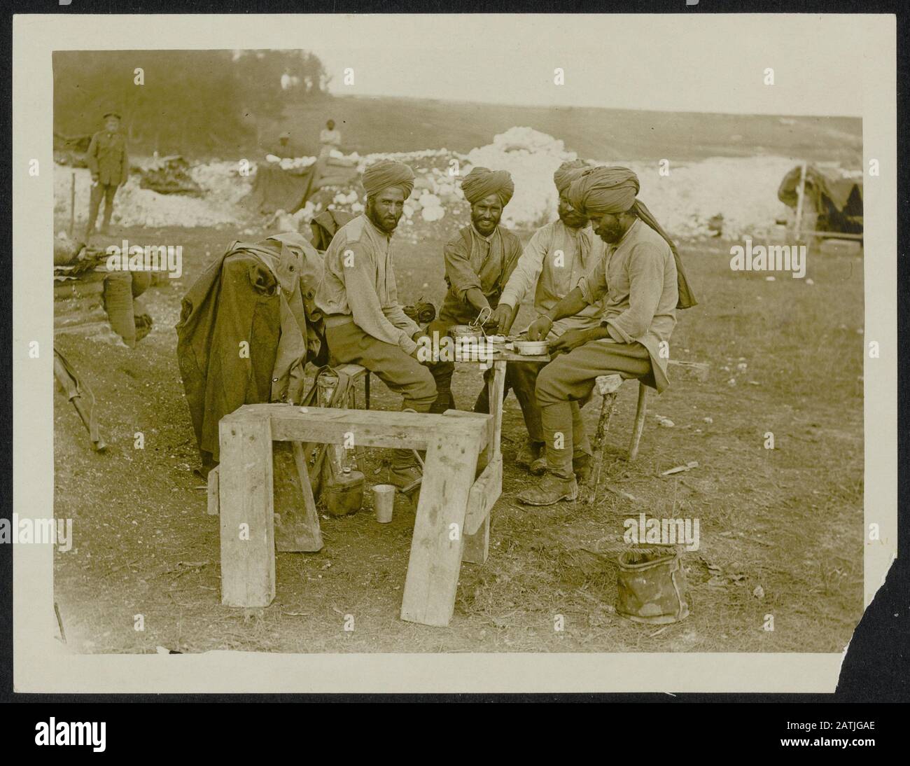 Description: INDIANS AT DINNER. Indian soldiers at dinner Annotation ...