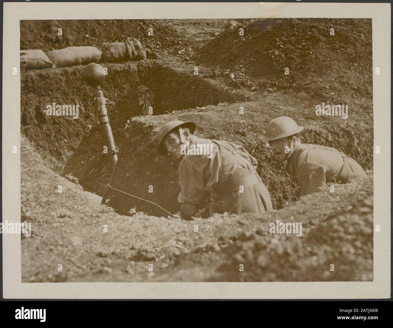 The Balkan front Description: Just about to fire a heavy trench ...