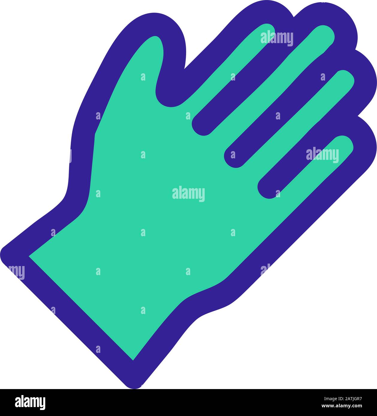 Rubber glove icon vector. Isolated contour symbol illustration Stock ...