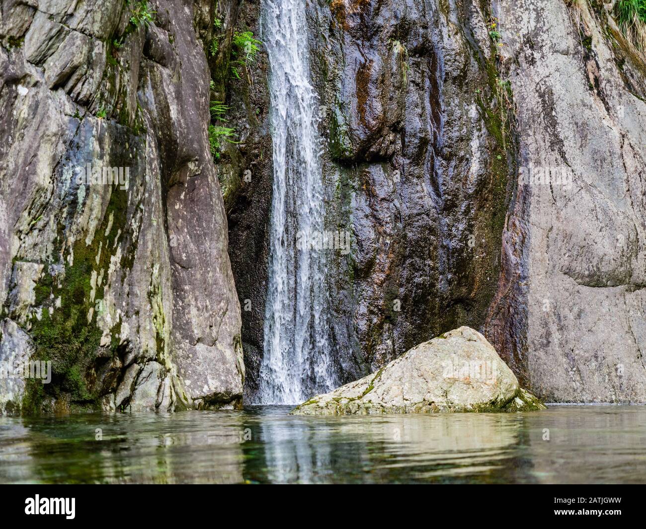 Waterfall on Rio Val Grande, in Val Grande National Park, Piedmont ...