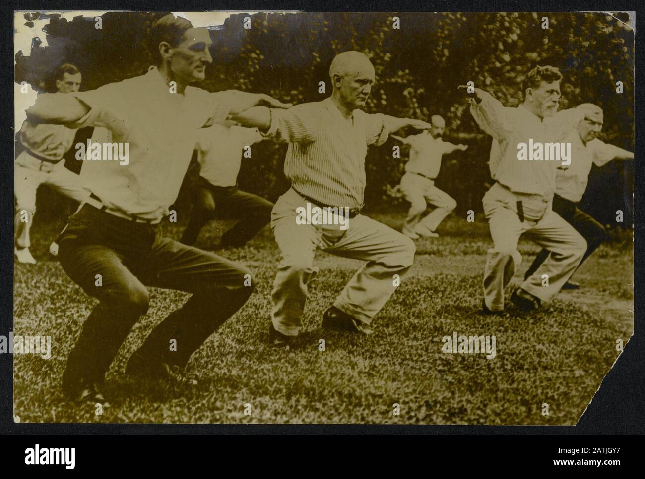 Description: Members of the British government doing fitness exercises ...