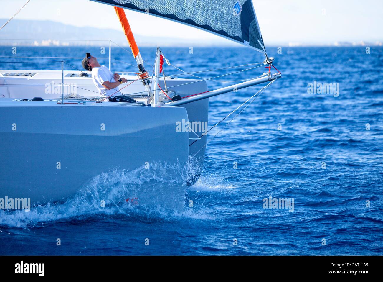 Rigging on catamaran sailing boat hi-res stock photography and images ...