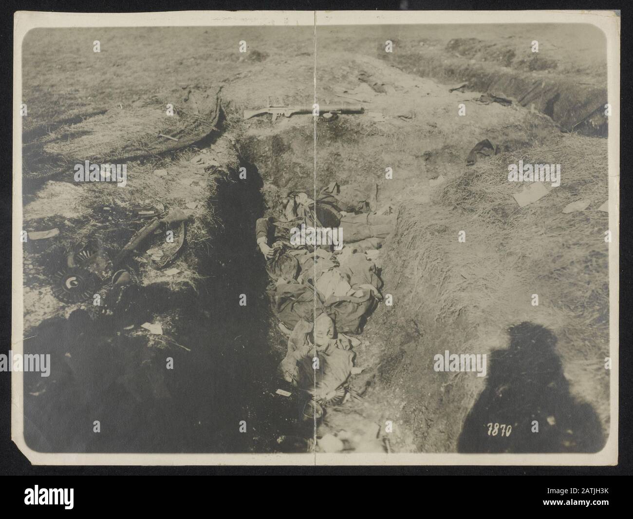 Description: Trench with fallen soldiers Date: {1914-1918} Keywords ...