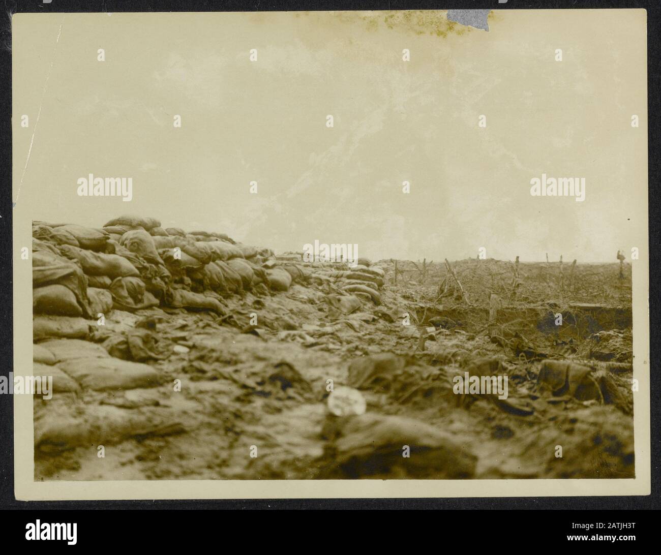 The Western Front in France Description: A front line trench with ...