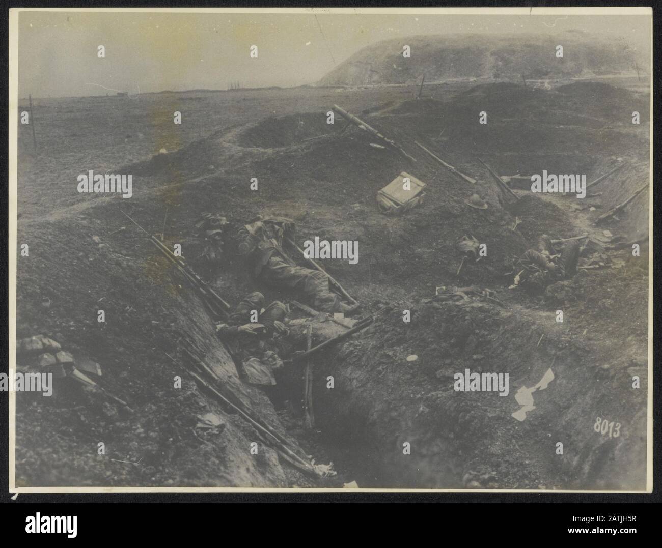 Description: Trench with fallen [British] soldiers Date: {1914-1918 ...